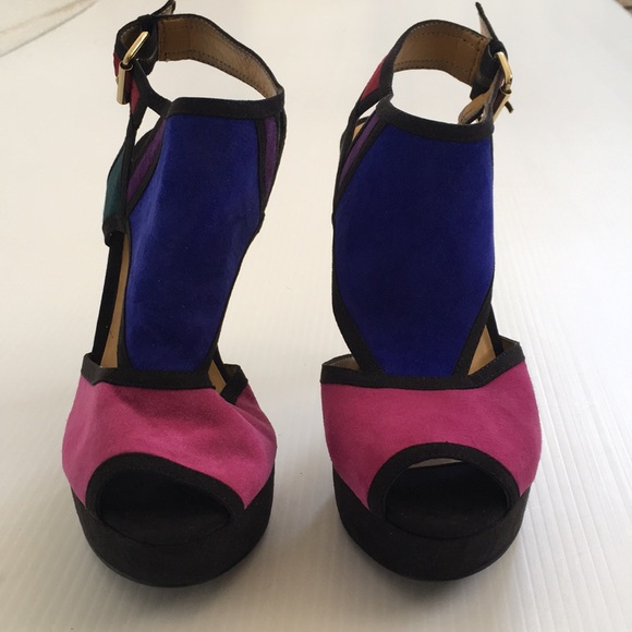 Nine West | Shoes | Nine West Color Block Platform Heels | Poshmark